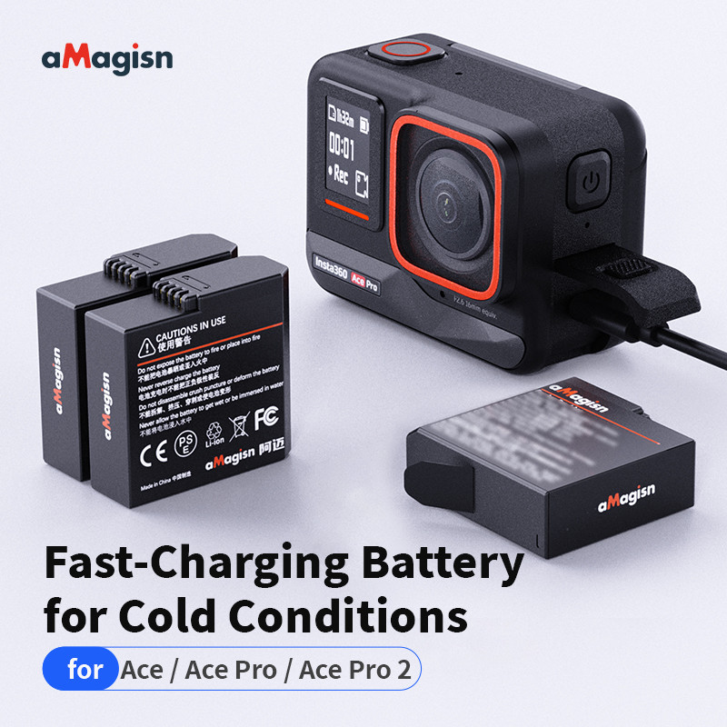 AMAGISN 1650mAh Battery Pack For Insta360 Ace Pro 2 Battery Charger ...