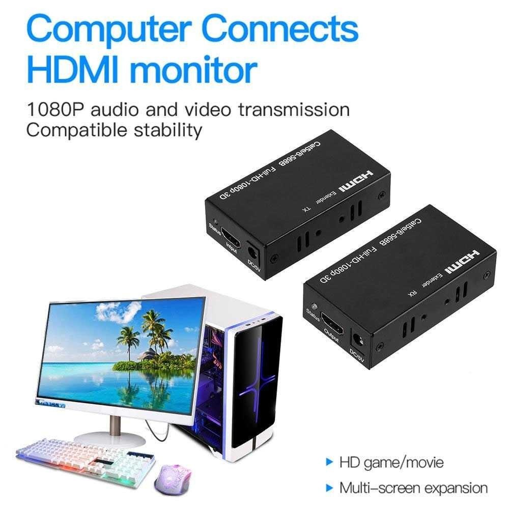 [ Naays ] Amkle HDMI Over Ethernet Extender Cat5/6 1080P 60M - AM40 ...
