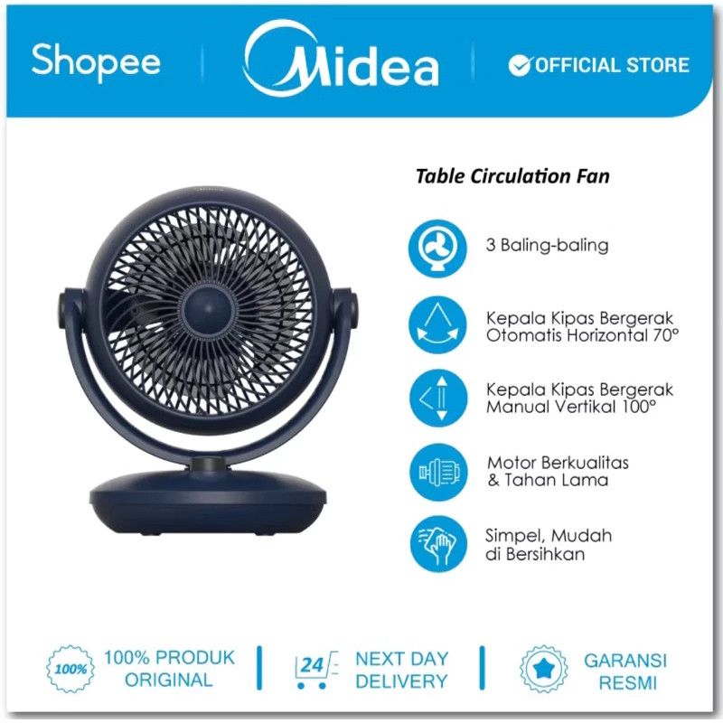 Midea Table Fan / Table Circulation Fan 6Inch Mini Size - MFG150M0APB ...