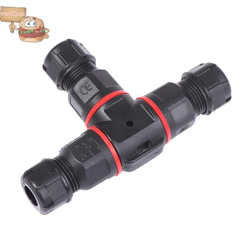 sun IP68 Waterproof connector T Shape 3 Pin 250V 24A Cable Wire Gland ...