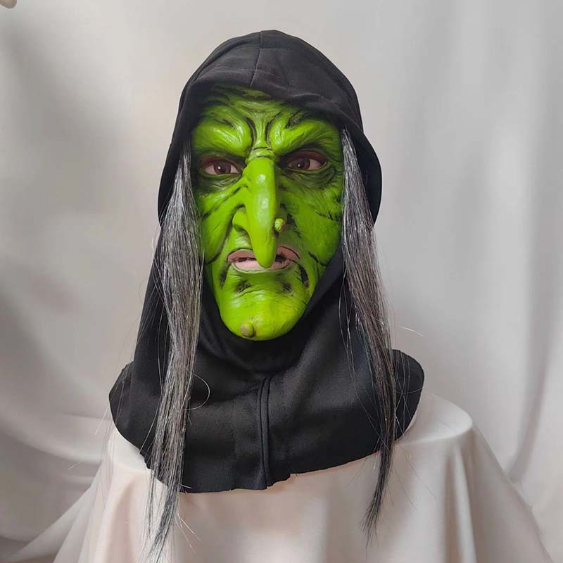 Halloween Horror Old Witch Mask with Hat Cosplay Scary Clown Hag Latex ...