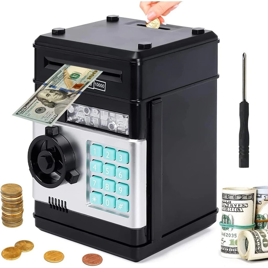 Electronic Piggy Bank For Kids ATM Password Money Box Cash Coins Saving ...