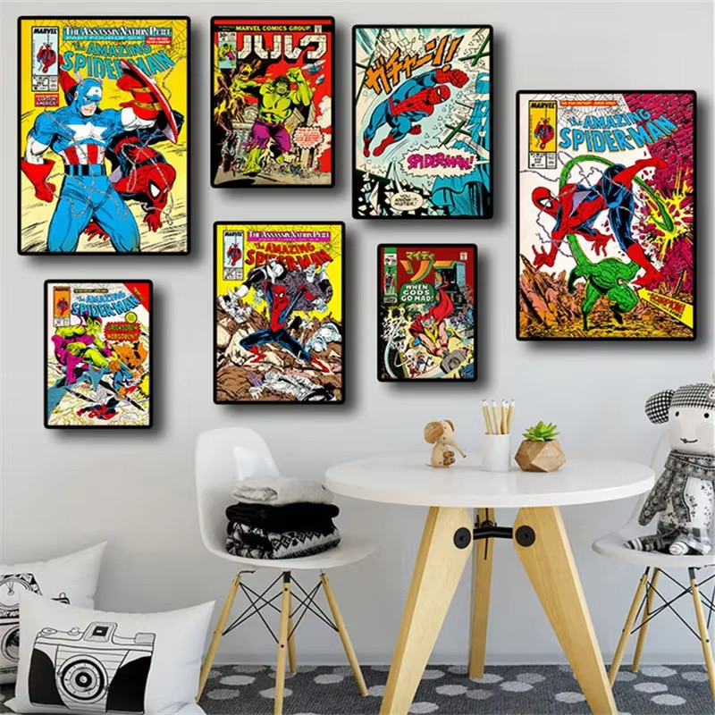 Miniso Disney Marvel The Avengers Comic Spiderman Posters and Prints ...