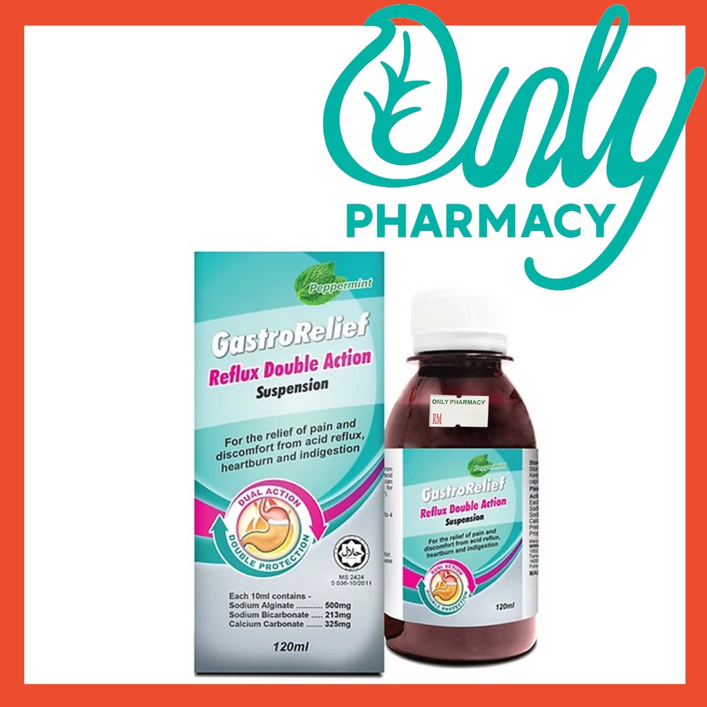 GastroRelief Reflux Double Action Suspension Peppermint 120ml | Shopee ...