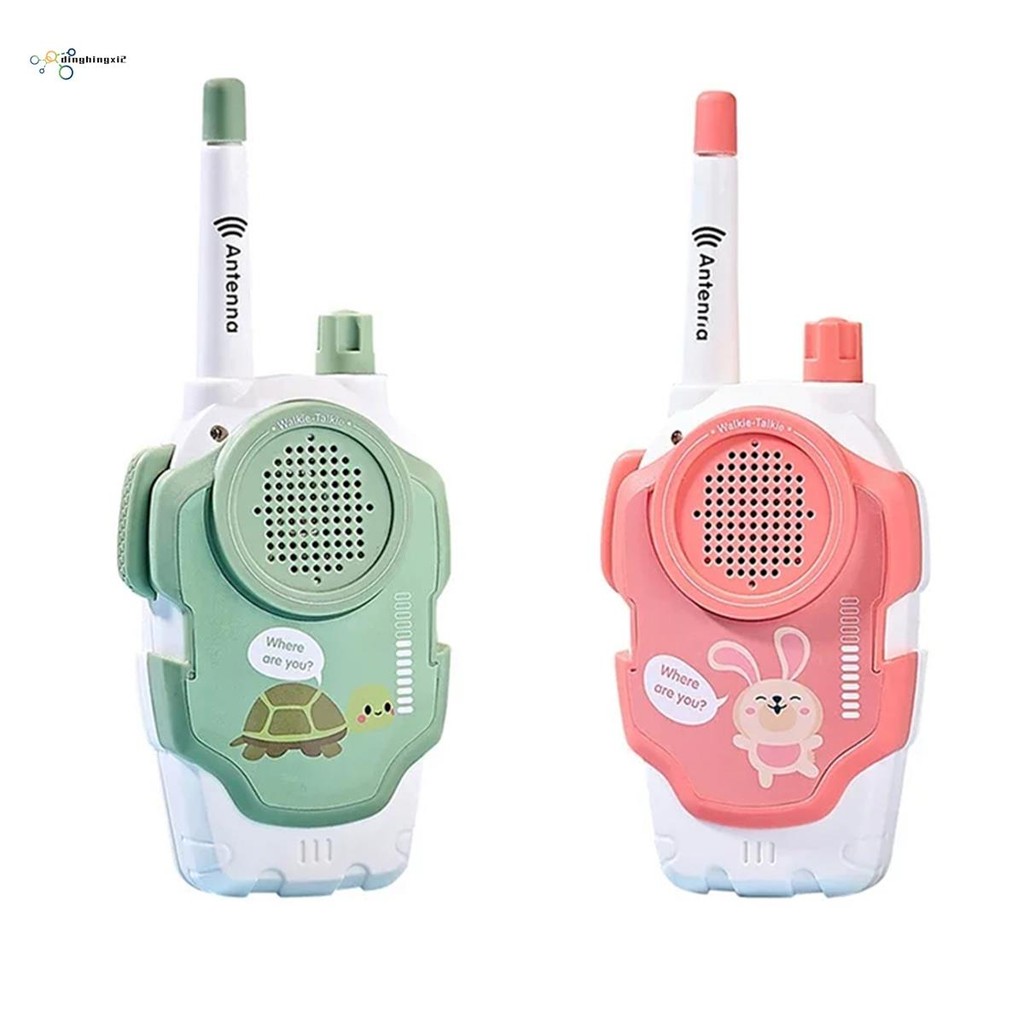 Kids Walkie Talkie Cartoon Wireless Walkie Talkie 300M Pink & Green ...