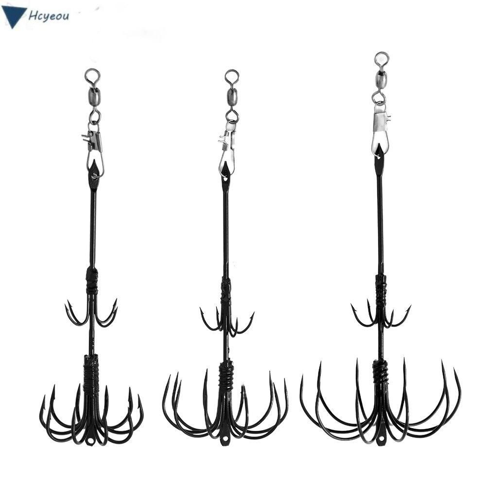 HCYEOU Squid Hook, Double-deck Sea Fishing Squid Umbrella Hook, 2023 Catcher Tools Fishing Lure ...