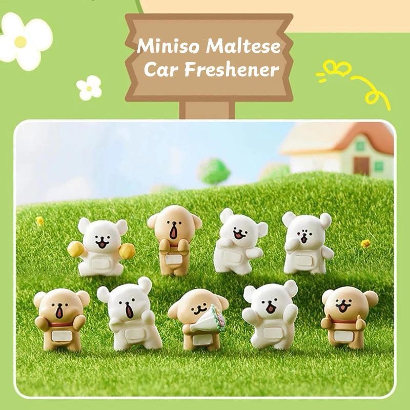 Miniso: Maltese Car Freshener Cartoon Dog Figurine Sculpture Blind box ...