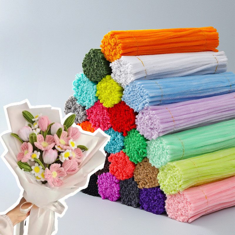 10 Pcs MultiColor Chenille Stem Twisty Wire Fuzzy Wire Sticks Velvet ...
