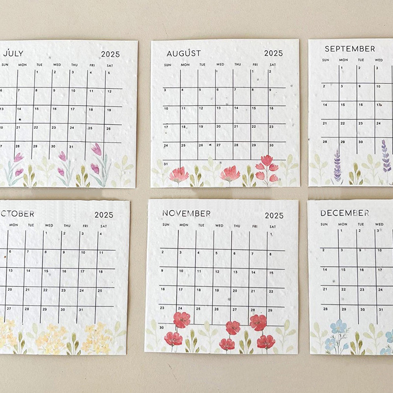 # Festival Decor & Gift # Plantable Seed Calendar 2025, Modern Greenery ...