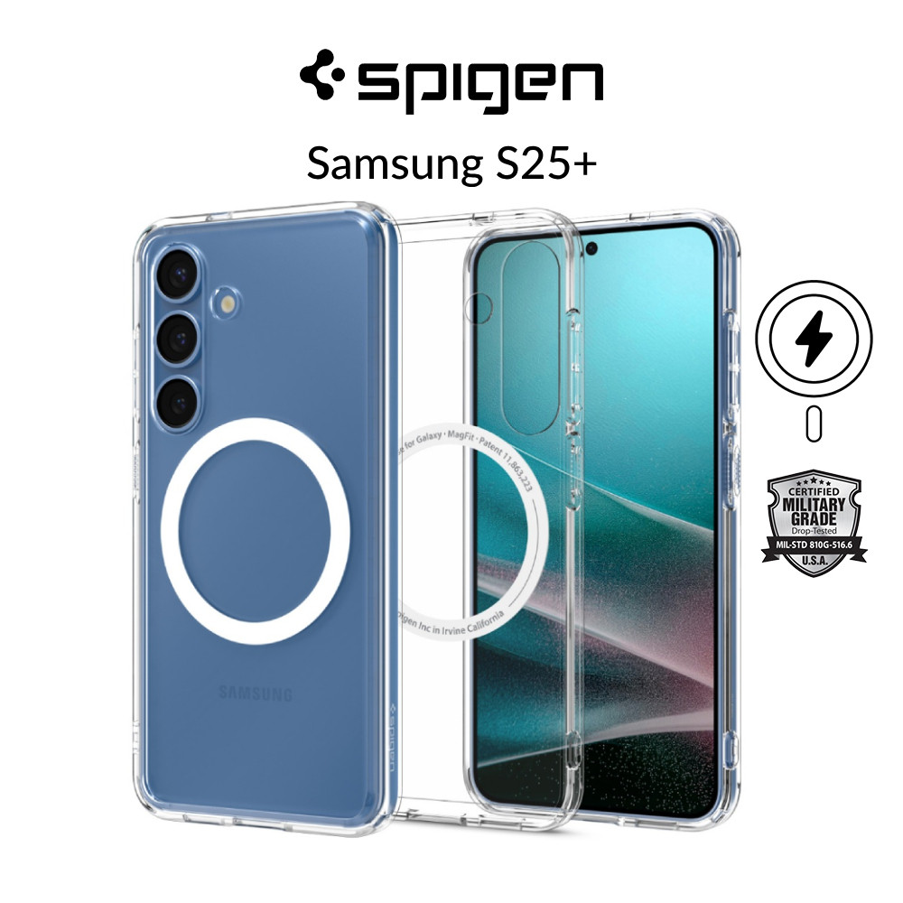 Spigen Samsung S25+ Case 6.7" Ultra Hybrid Magfit Qi2 Certified Magnetic Phone Case Galaxy S25 ...