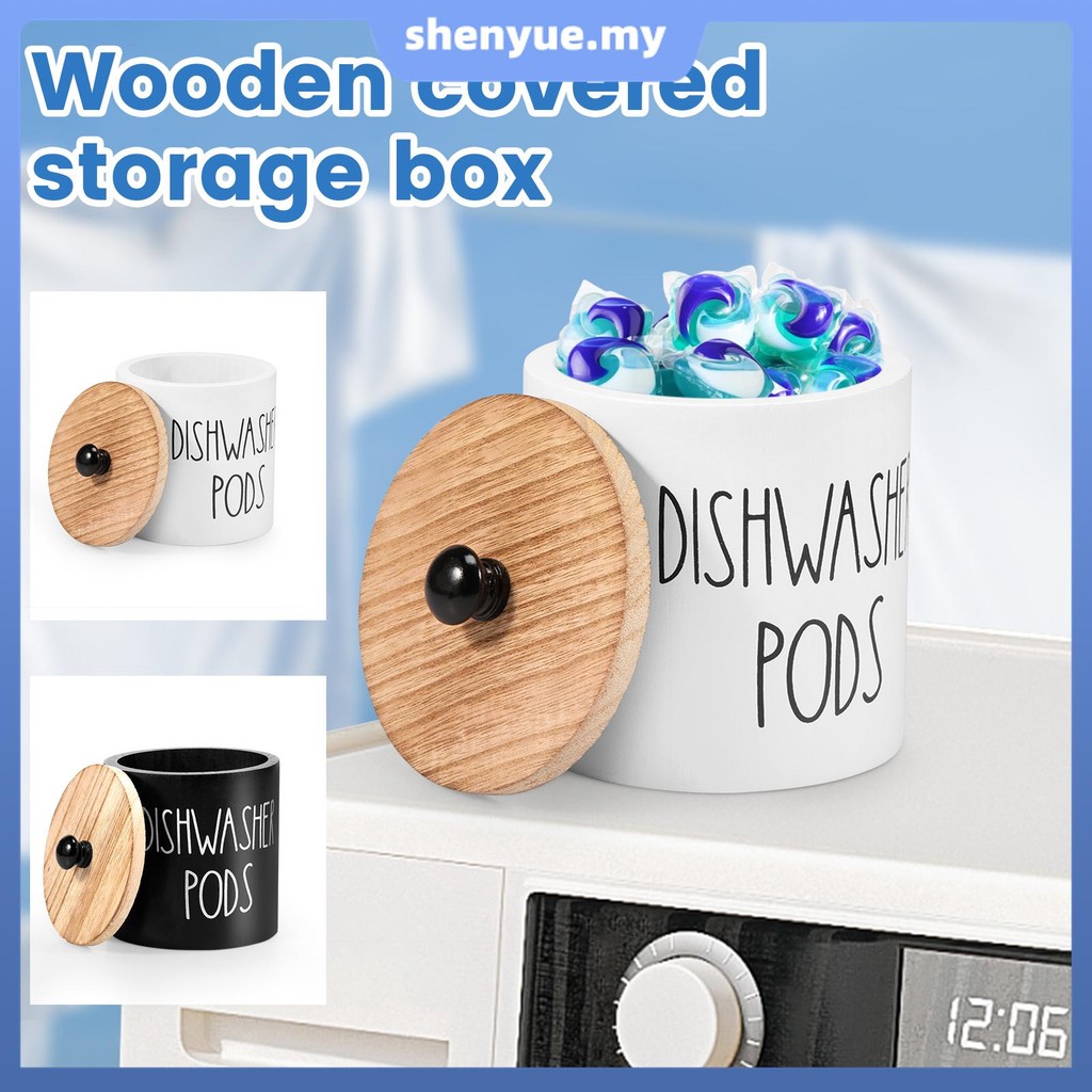 Dishwasher Pod Holder with Lid Stylish Dishwasher Tablet Container ...