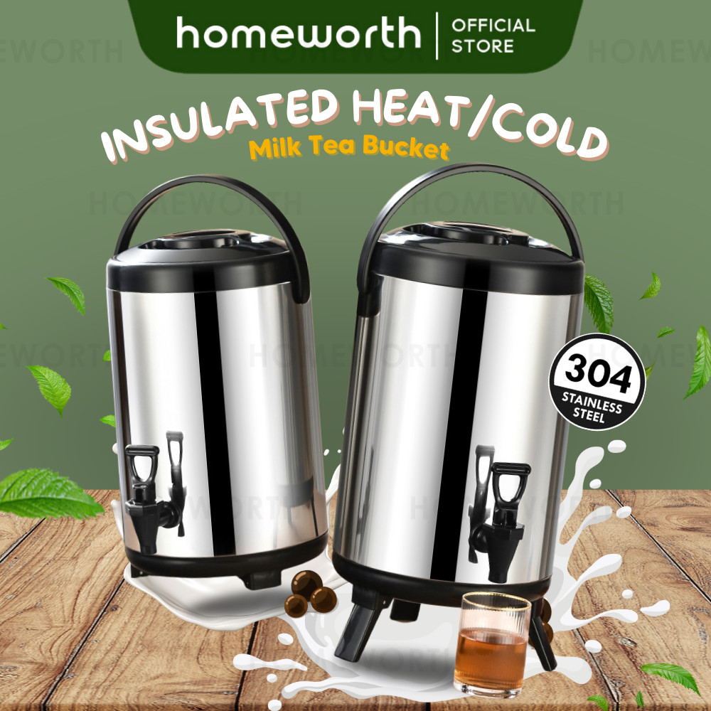 HOMEWORTH Stainless Steel Milk Tea Bucket Water Dispenser Hot And Cold ...