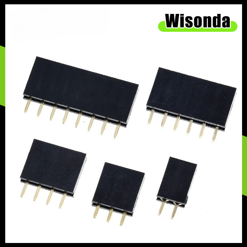 10Pcs Single Row Pin Female Header Socket Pitch 2.54mm 1*2P 3P 4P 6P 8P ...