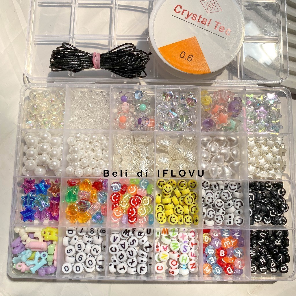 DIY Beaded Set + String + String + String | Aesthetic Topping Glowing ...