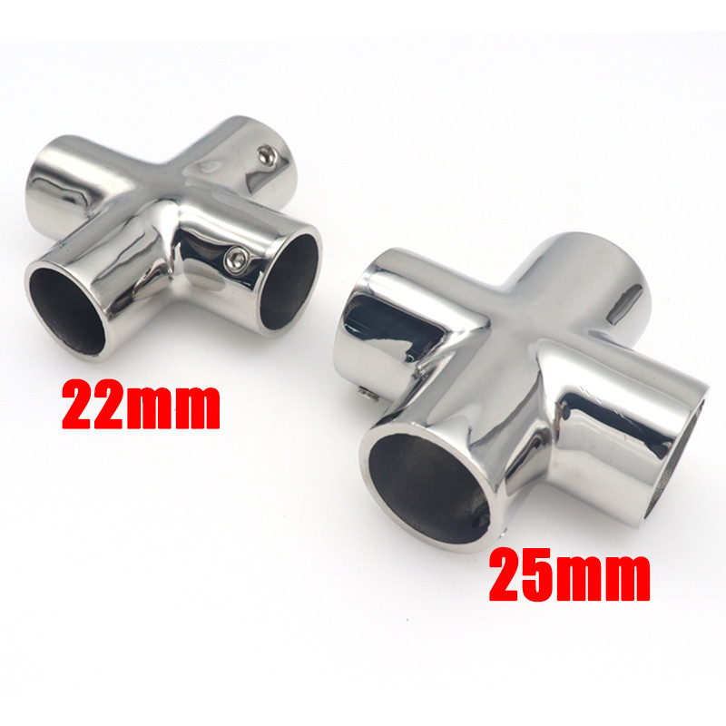 22/25mm Boat Hand Rail Fittings 4 Way Cross Boat Hand Rail Fitting 316 ...