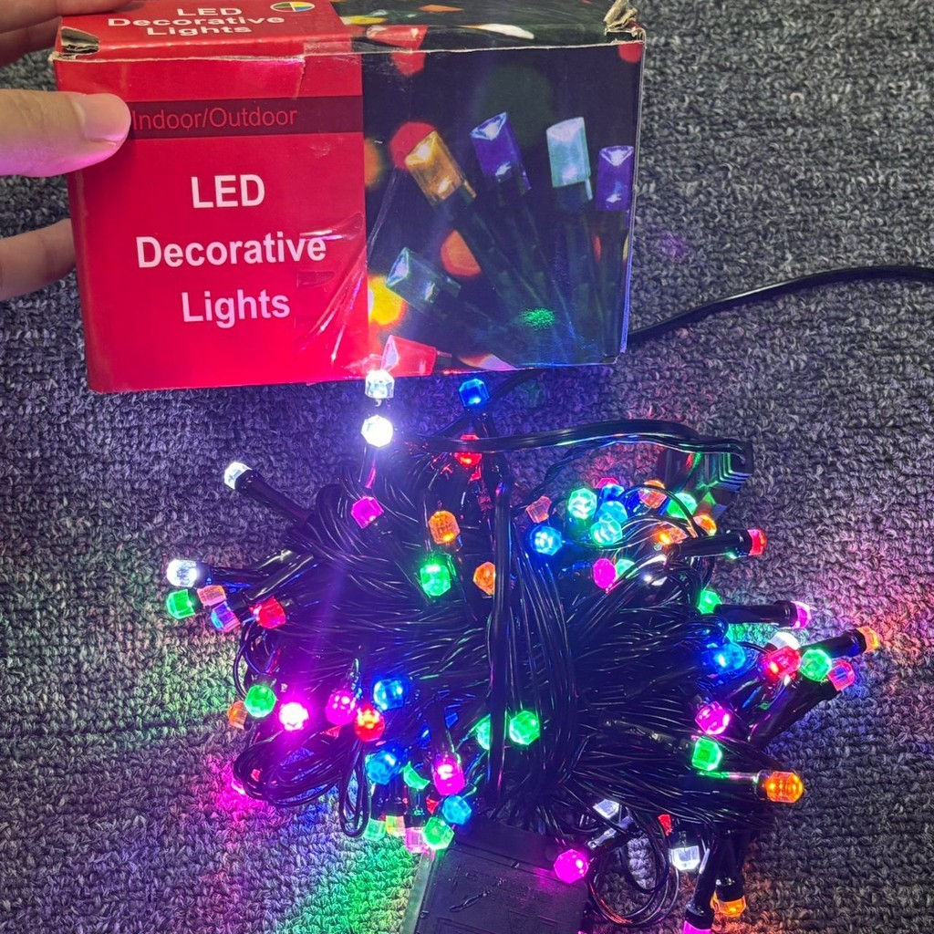 Lampu Raya Kelip-Kelip 10M Lampu Multi-Color LED 100 LED Light Hari ...