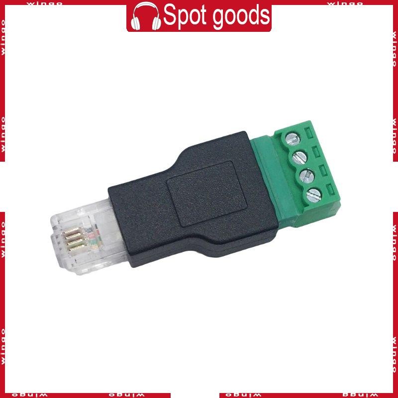 WIN Terminal Adaptor Ethernet Connector RJ11 4P 4C Male to 4 Pin AV ...