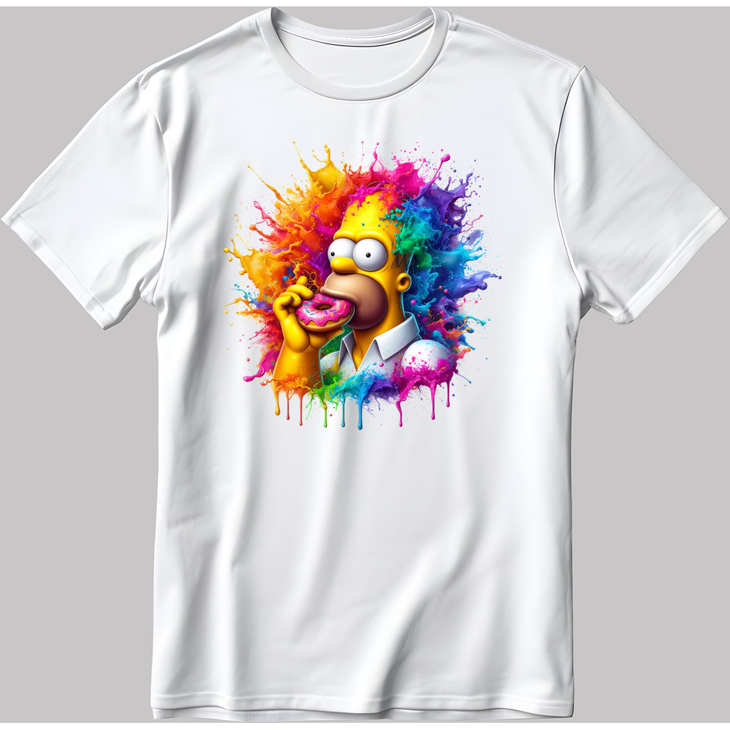 The Simpsons, Simpson Characters Short Sleeve White-Black Men'S / F568 ...