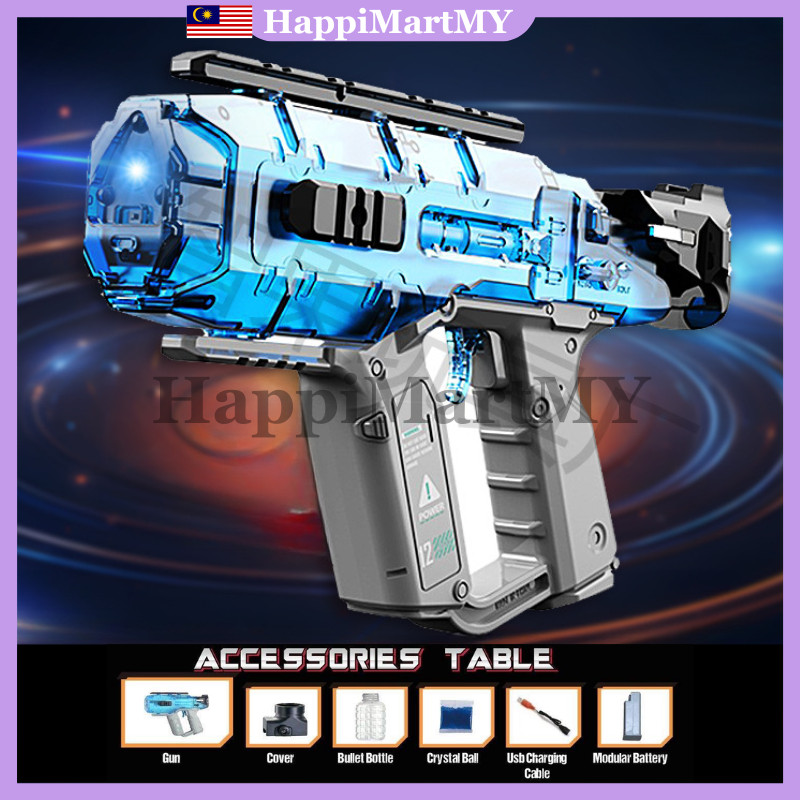 Electric Toy Colorful Light Electric High Speed Burst Manual Crystal ...
