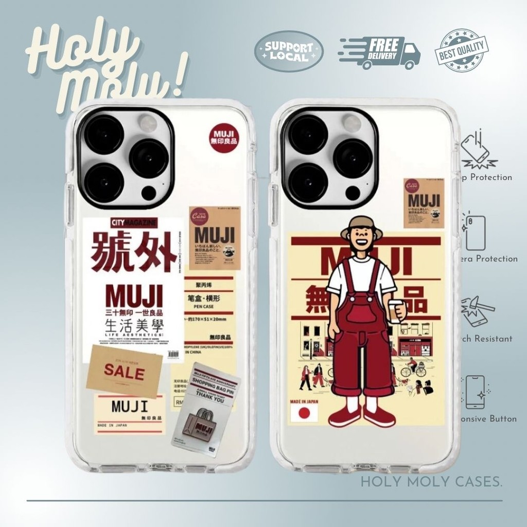 Muji IMD Bumper Case Compatible for iPhone 16 Pro Max 15 Pro Max 14 Pro ...