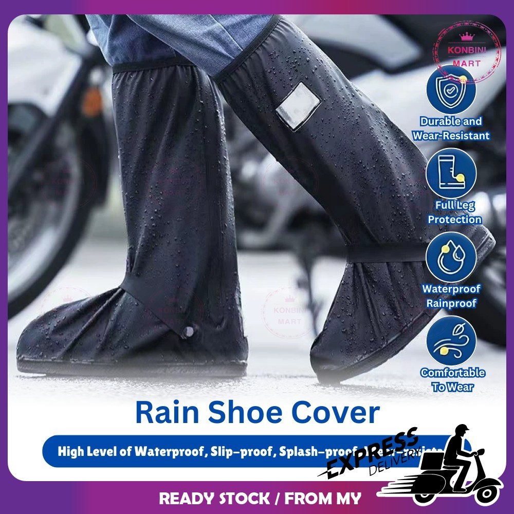 High Tube Waterproof Rain Boot Kasut Hujan Anti-slip Rain Shoe Cover ...