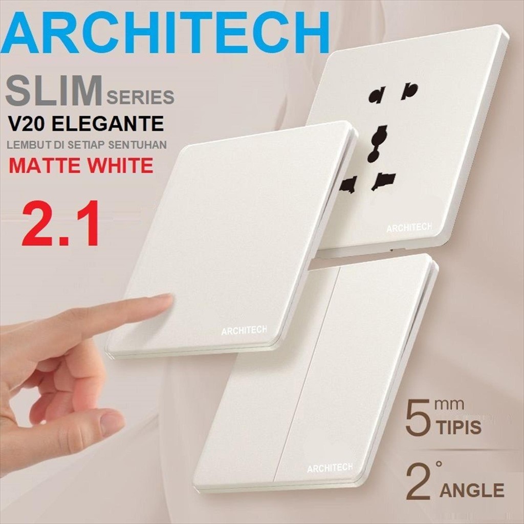 Architech ELEGANTE V20 WHITE SERIES SWITCH / STOP CONTACT / SWITCH / AC ...