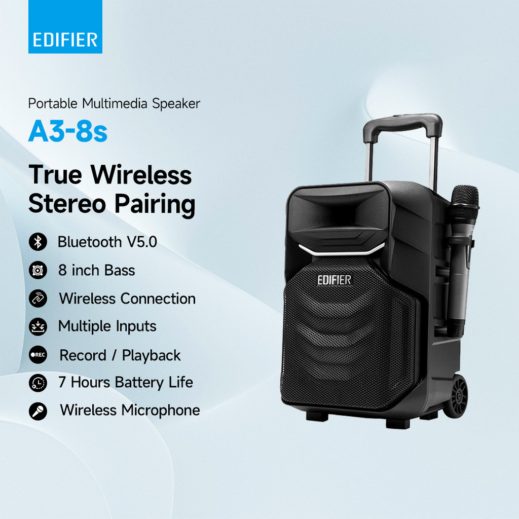 Edifier A3-8S - TWS Trolley Speaker | Bluetooth | DSP | Record Replay ...