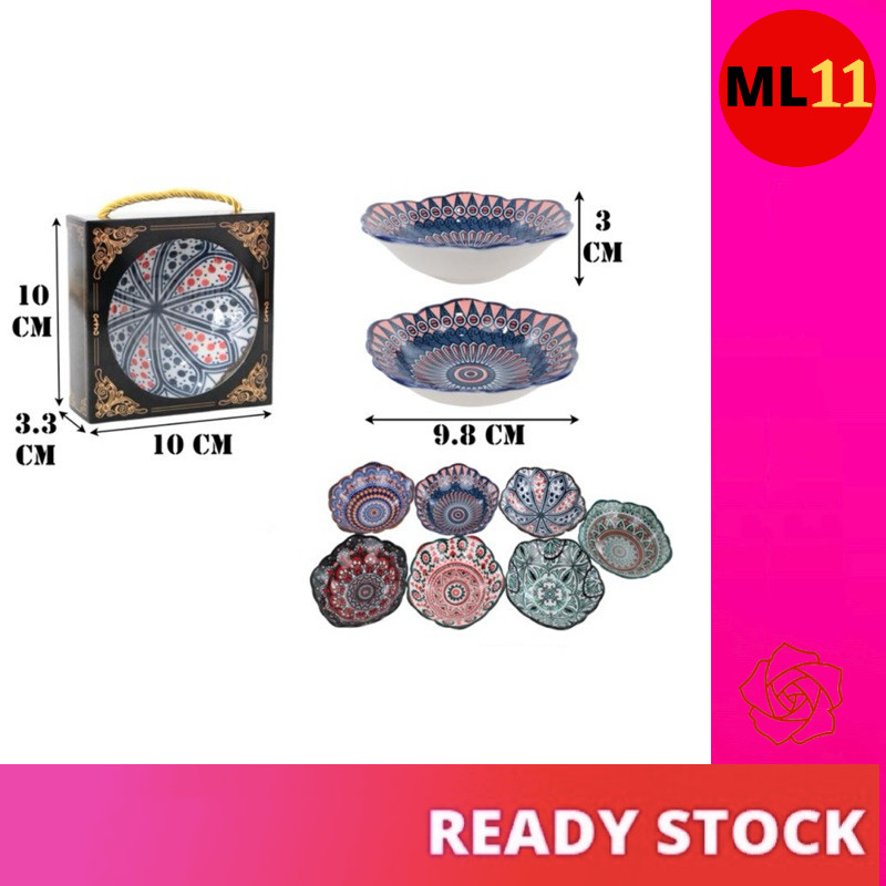 (Random Design) Ceramic Glass Bowls Door Gift Murah Mangkuk Kaca ...