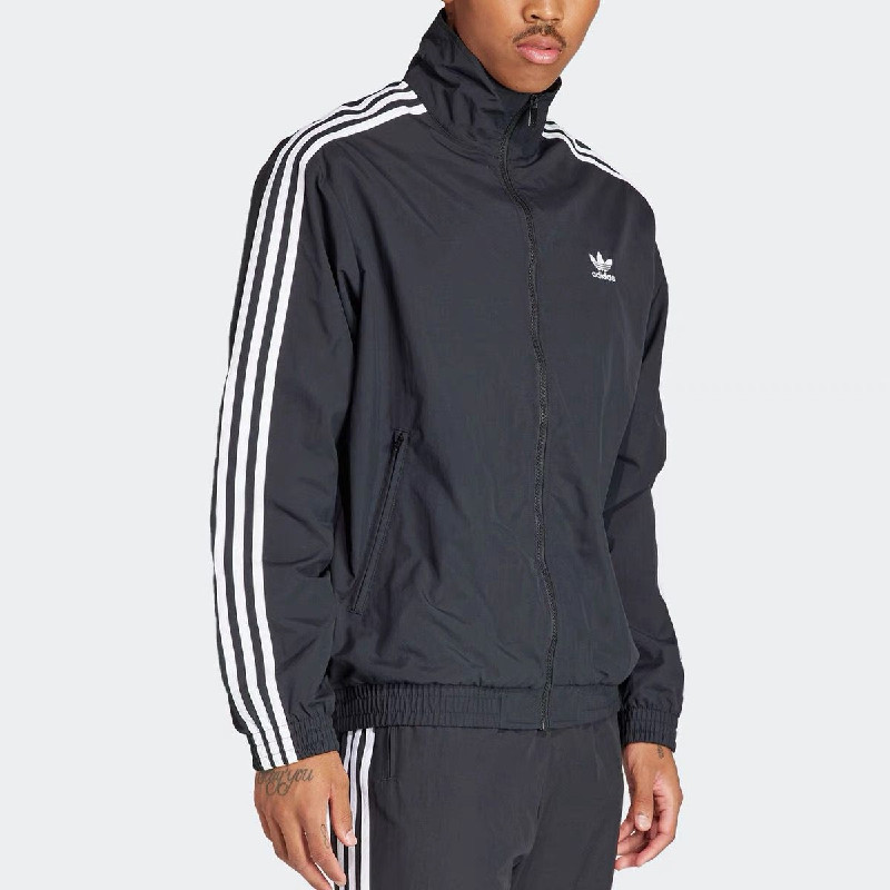 Adidas 100%Original Embroidered Logo Windbreakers For Men Stand Collar ...