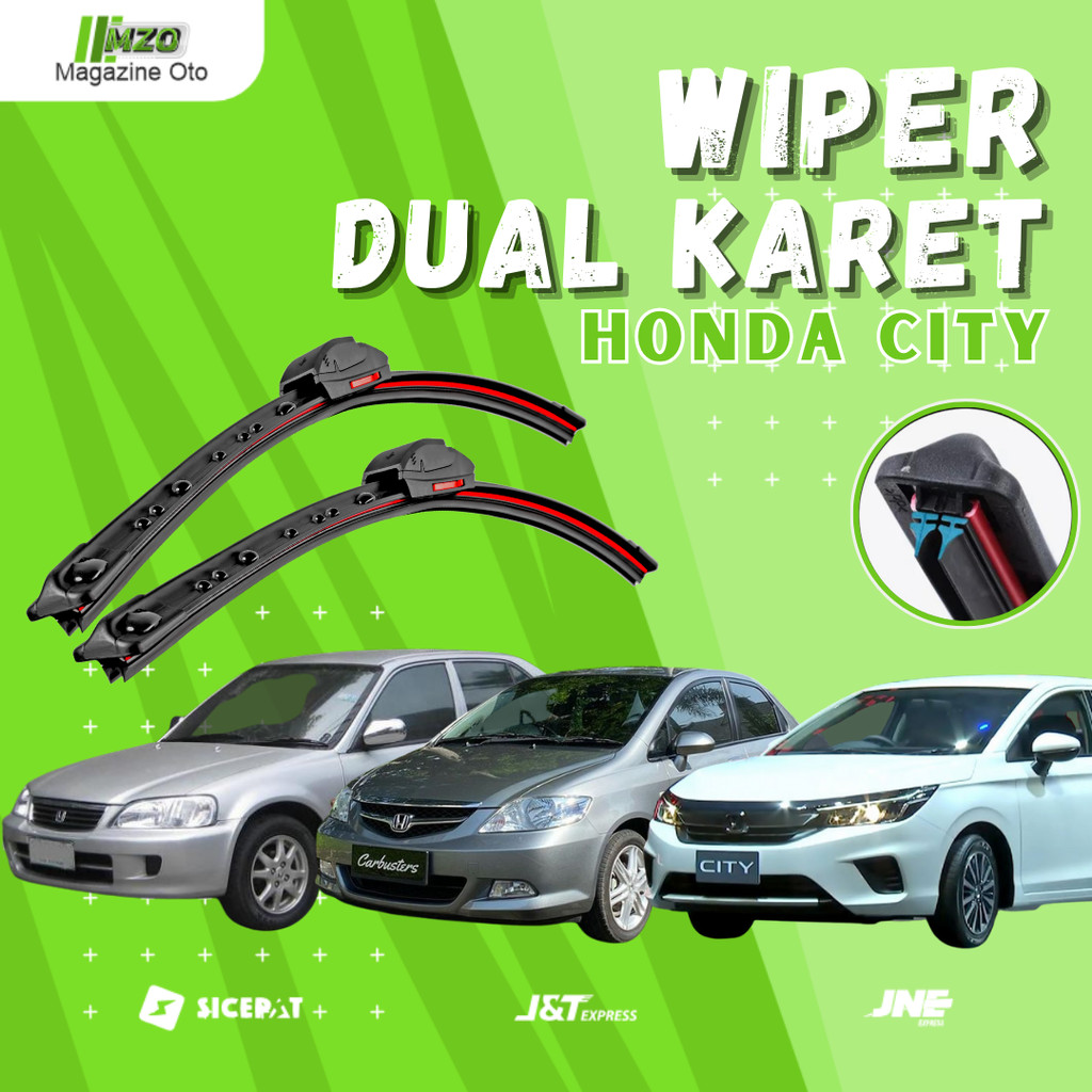 1 SET (2 PCS) Dual Blade Wiper - Honda City - 2-Layer Frameless Rubber ...