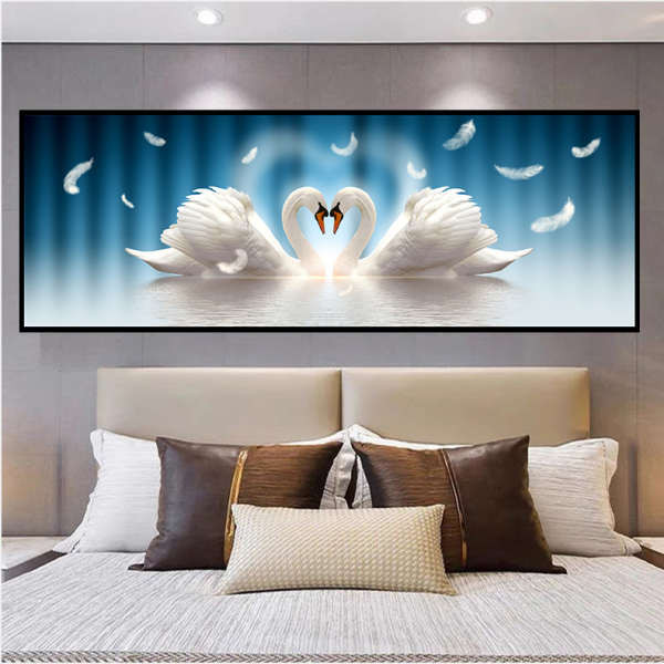 aesthetic things for room wallpaper waterproof Lukisan sisi katil ...