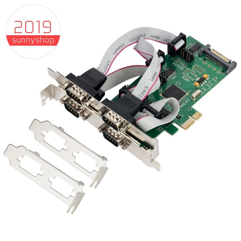 PCIE to 4 Serial Port Card Industrial Grade COM Port RS232 Signal 1 Pin ...