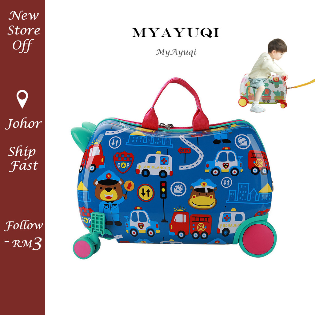 MyAyuqi 17 inch luggage bag travel Suitcase kids sit and ride Roller ...
