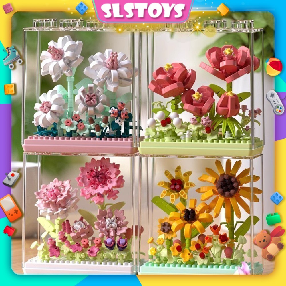 Assembled Flower Building Block Flower Box Series Eternal 7323-7326 ...