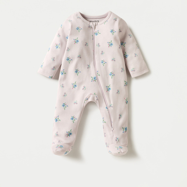 Babyshop Juniors Floral Print Sleepsuit with Long Sleeves and Zip Closure | Shopee Malaysia