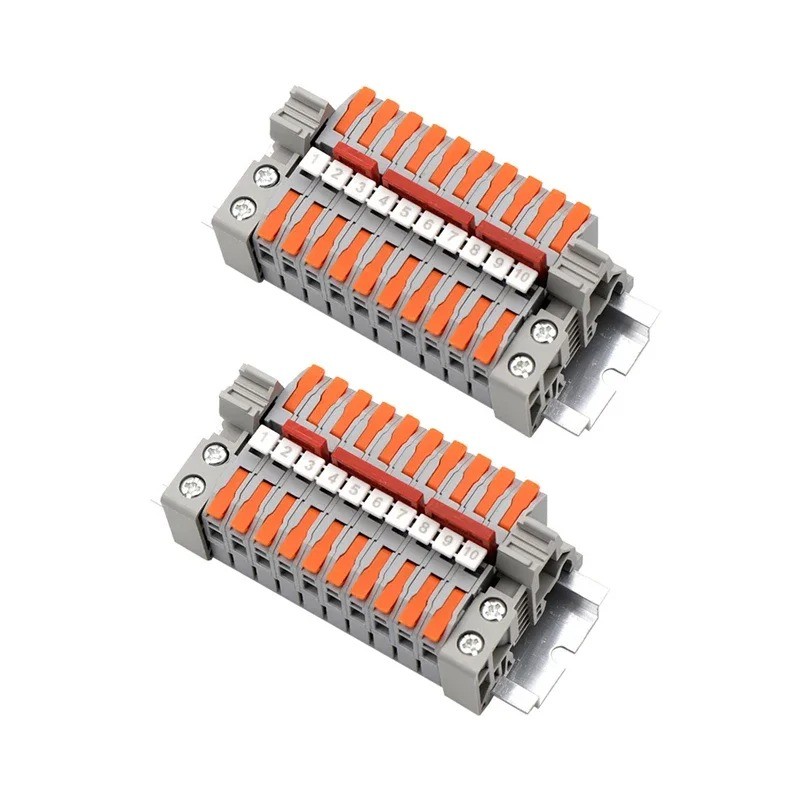 Quick Lever Wire Connectors kit Din Rail Terminal Blocks PCT-211 Grey ...