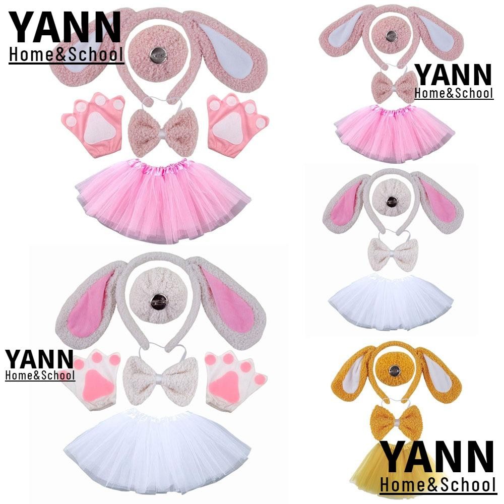 YANN Rabbit Costume Set, Long Ear Happy Easter Bunny Dress Up Outfits ...