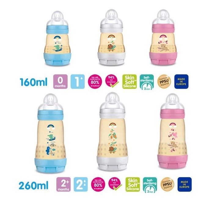 MAM Easy Start Anti-Colic PPSU Bottle 160ml / 260ml (Single Pack) | Shopee Malaysia