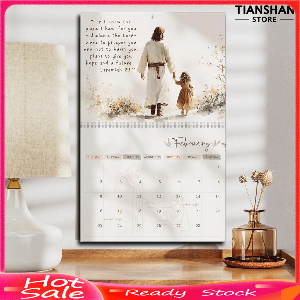 [TSS]☀2025 Jesus Wall Calendar Religious Artwork Wall Calendar Bible ...