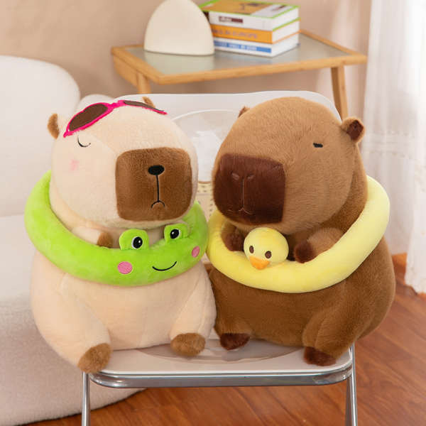 capybara plush capybara Cincin renang, anak patung Kapitala, mainan ...