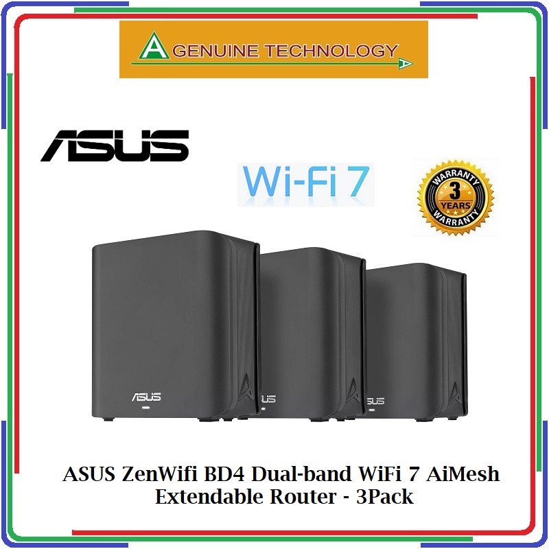 ASUS ZenWifi BD4 Dual-band WiFi 7 (802.11be) AiMesh Extendable Router ...