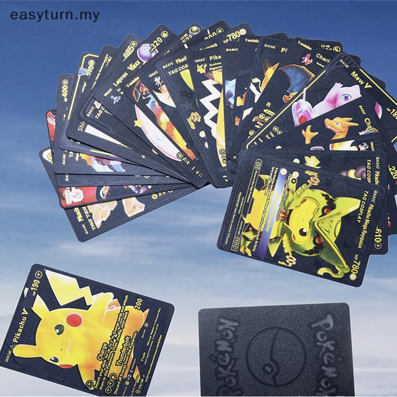 Eas Pokemon Cards Metal Black Gold Vmax GX Energy Card Rare Collection ...