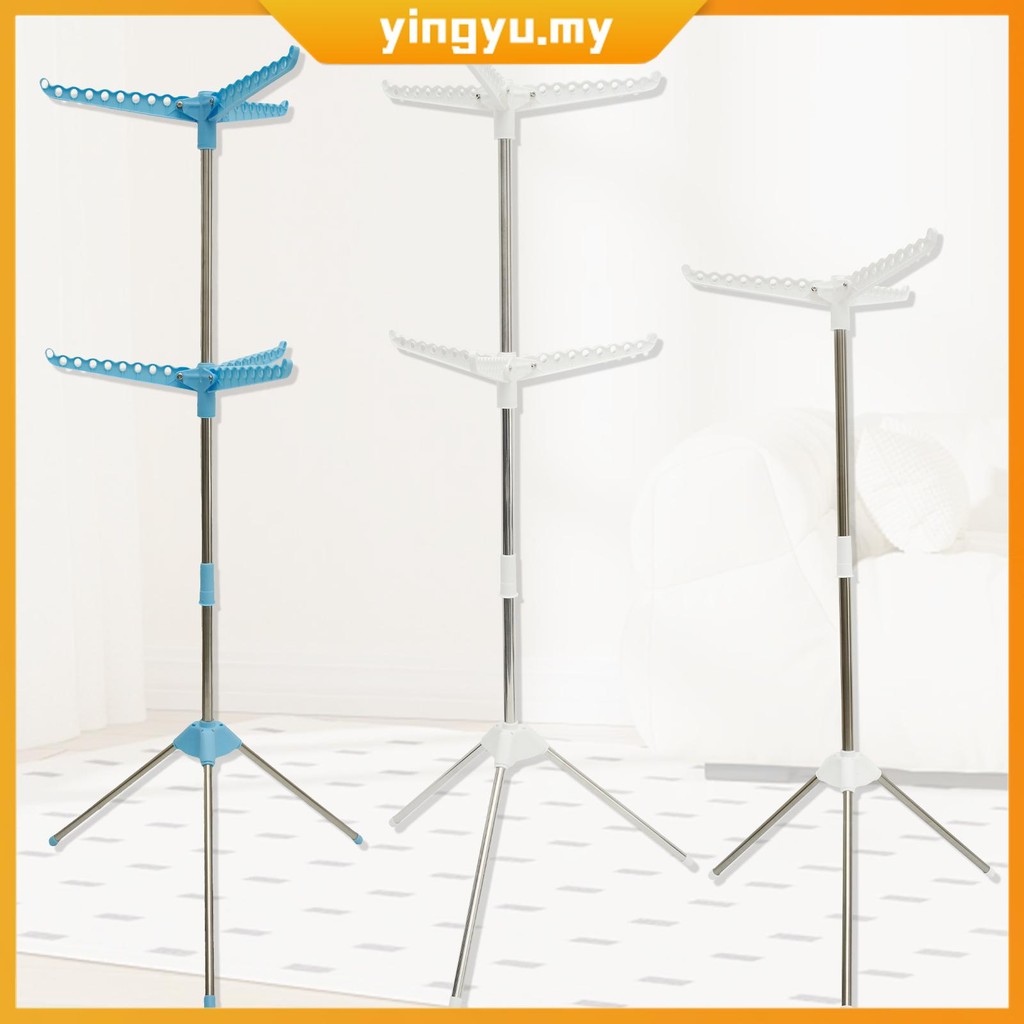 2 Layers/1 Layer Clothes Drying Rack with Rotating Clothes Rail ...