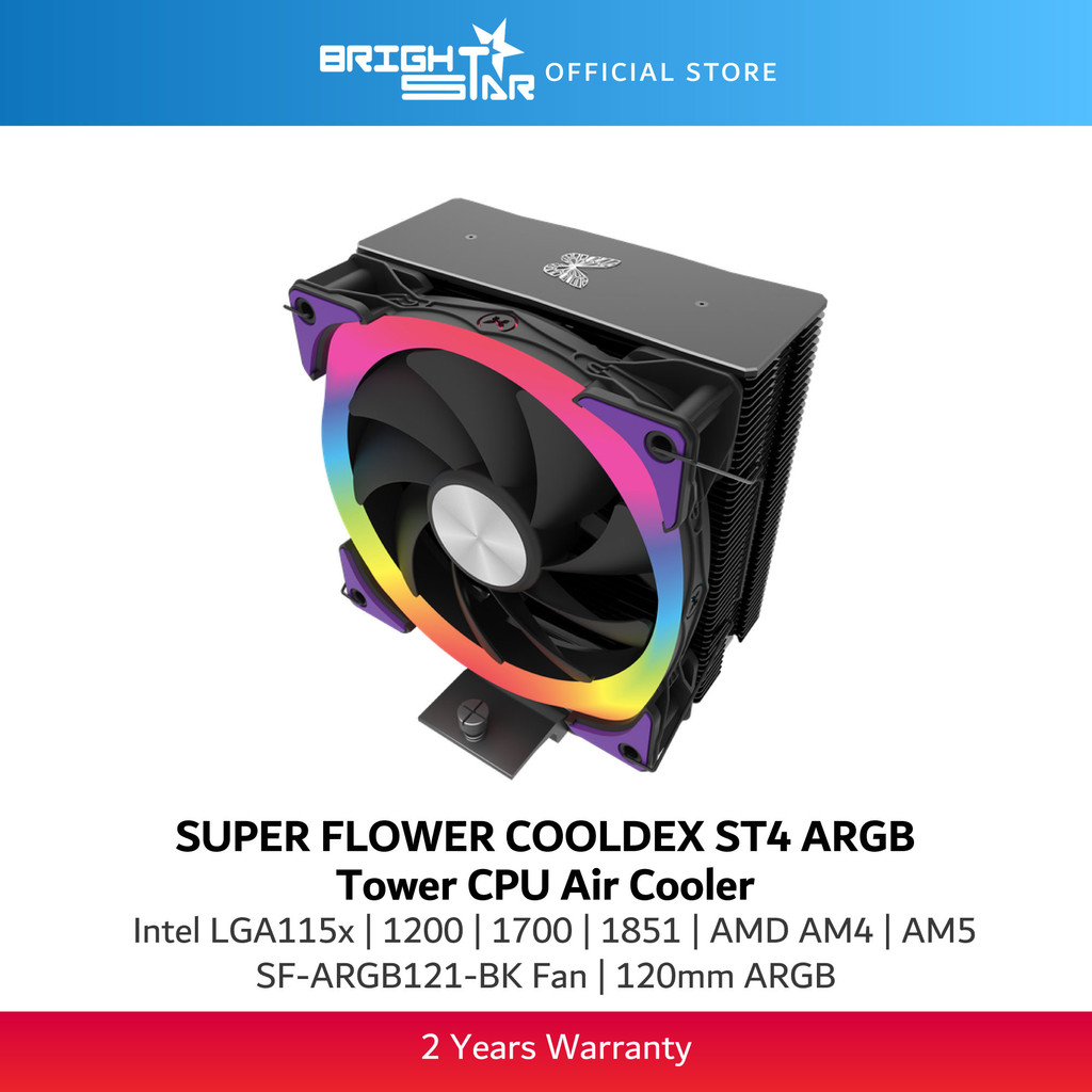 SUPER FLOWER COOLDEX ST4 ARGB Tower CPU Air Cooler - LGA1700/1851/AM4 ...