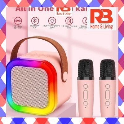 Mini karaoke Set 《 2 Microphone》Portable Mini Karaoke Speaker With Mic ...