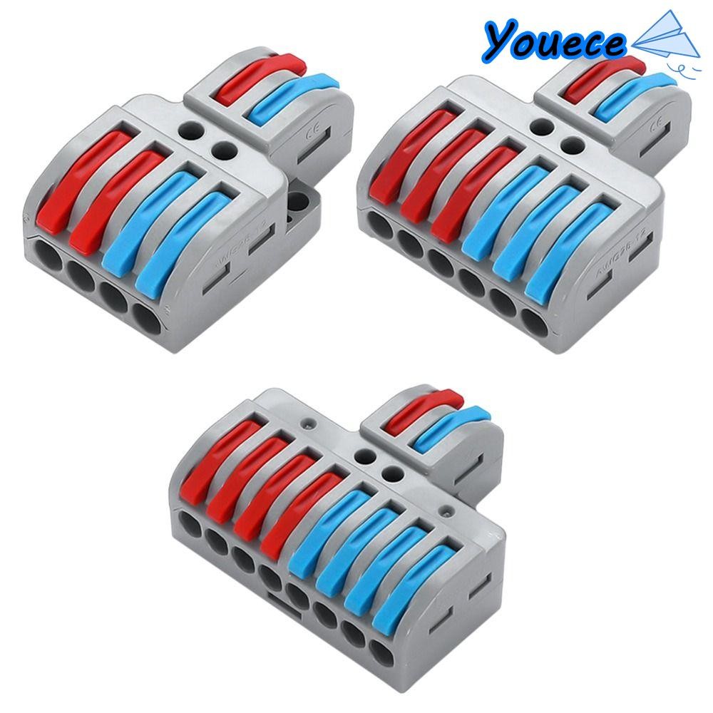 YOUECE Quick Terminal Block, Universal Compact Mini Wire Connector, Quick Electrical Cable ...