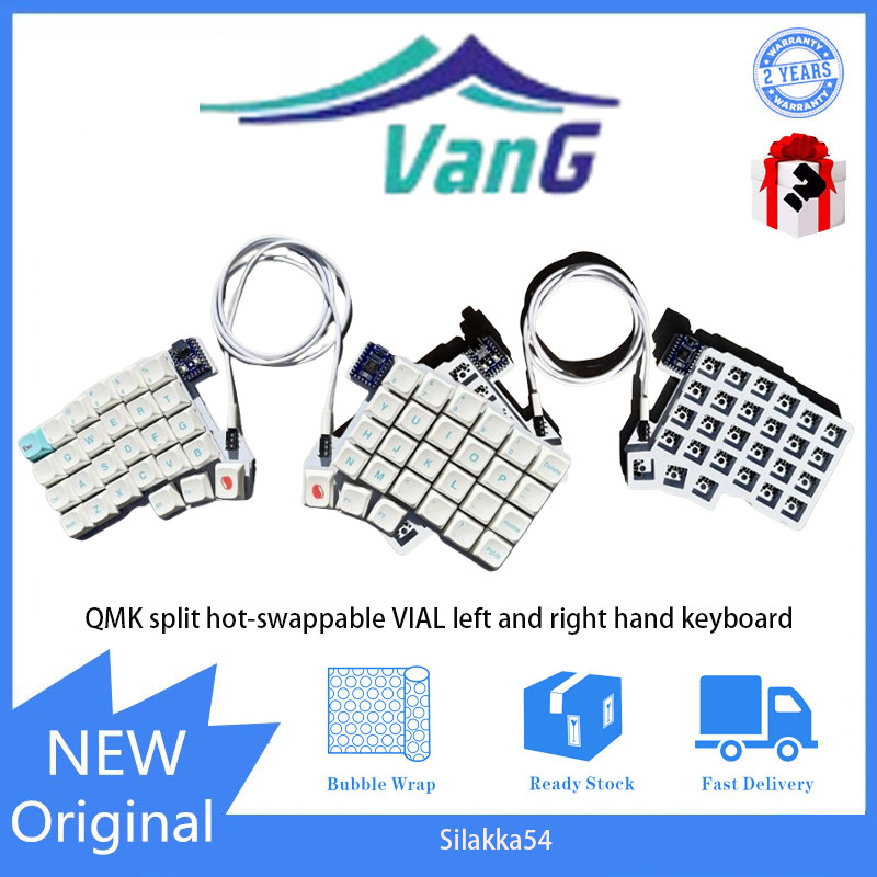 Silakka54 Split keyboard two-handed split ergonomic QMK split hot-swappable VIAL left and right ...