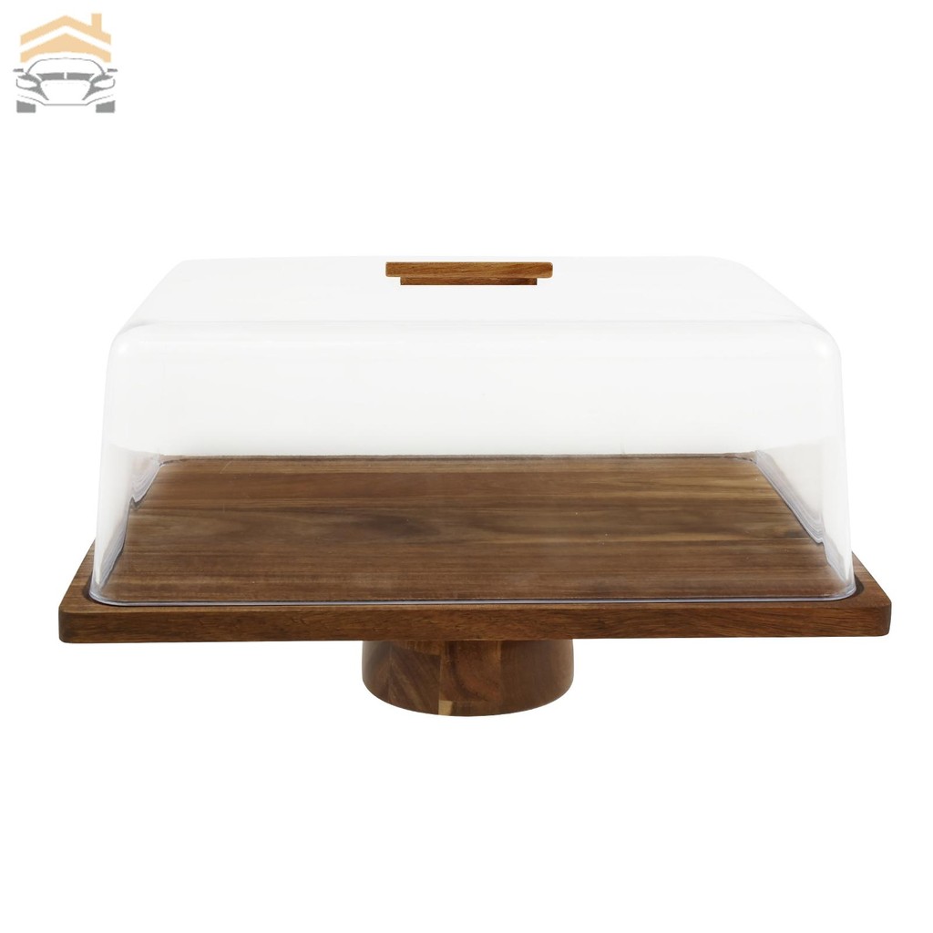 Acacia Wood Cake Stand with Detachable Base Rectangular Cake Stand Cake ...