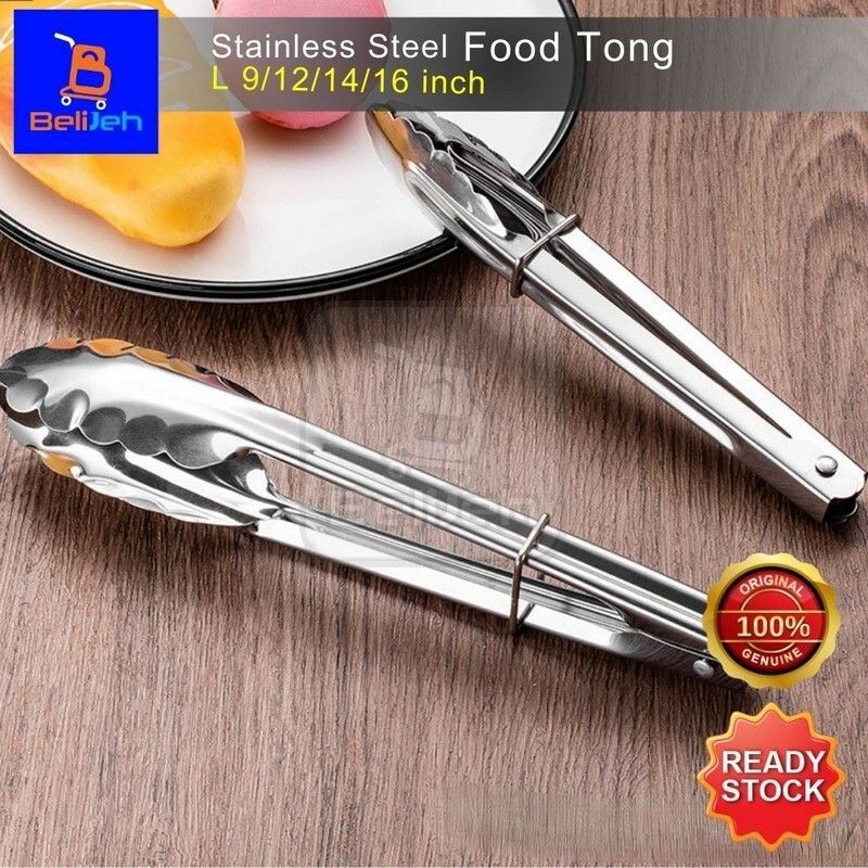 【BeliJeh】Economy Stainless Steel Food Tong (9/12/14/16 inch) | Shopee ...