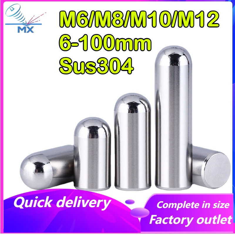 [MX1] M6/M8/M10/M12 304 Stainless Steel Cylindrical Pin Round Head Positioning Pin Stainless ...